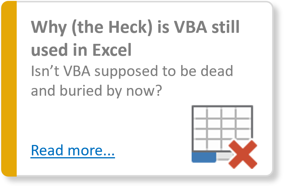 So Why The Heck Is Vba Still Being Used In Excel My Excel Genius